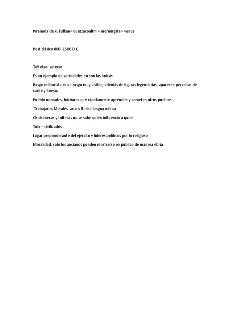 Civilización Tolteca y Militarismo | PDF | Historia