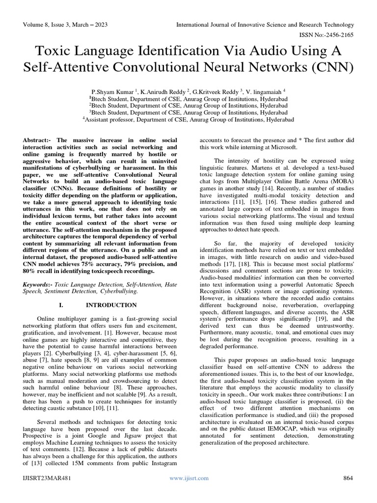 Toxic Language Identification Via Audio Using A Self-Attentive Convolutional Neural Networks ...