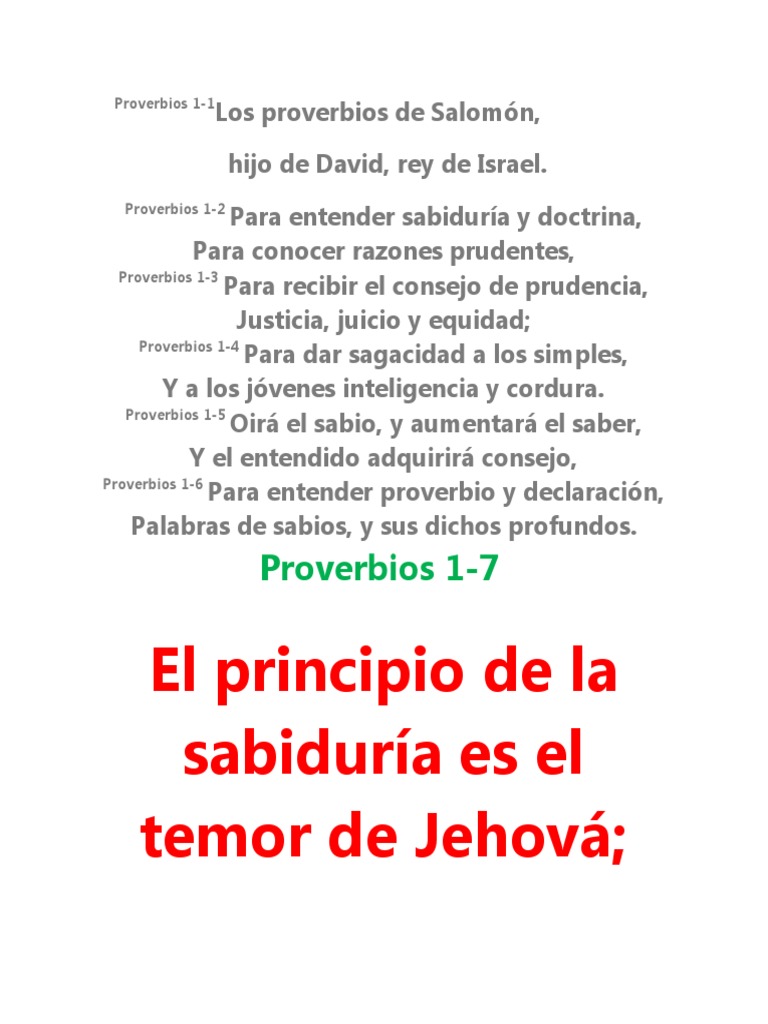 Proverbios 1 | PDF