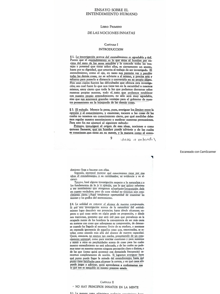 Ensayo Sobre El Entendimiento Humano | PDF