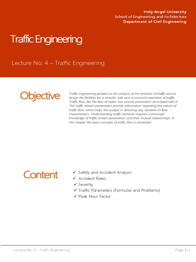 Chapter 4 Traffic Parameters | PDF | Traffic | Speed