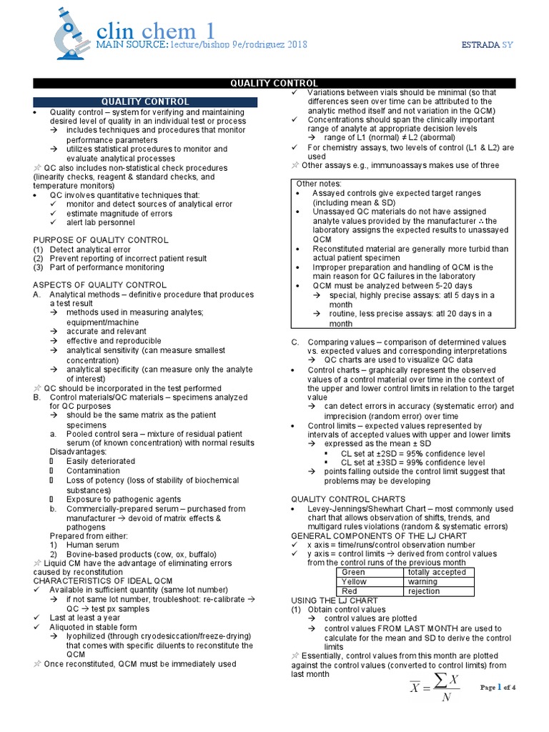 Quality Control | PDF | Assay | Observational Error