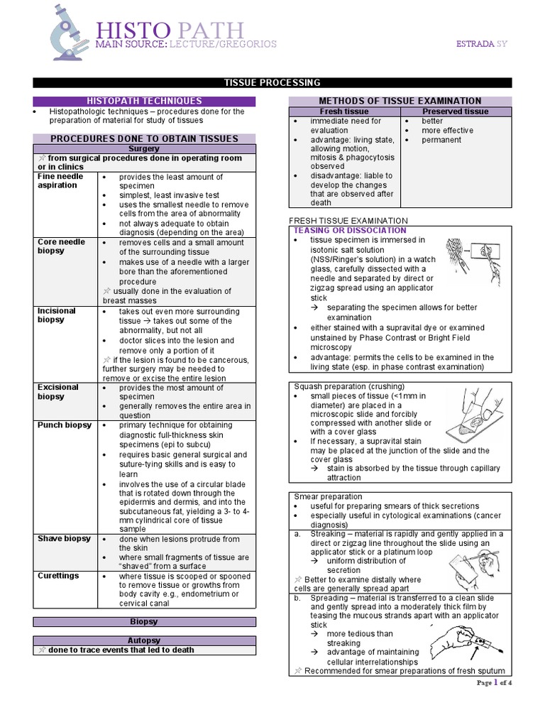 Tissue Processing | PDF | Biopsy | Fixation (Histology)