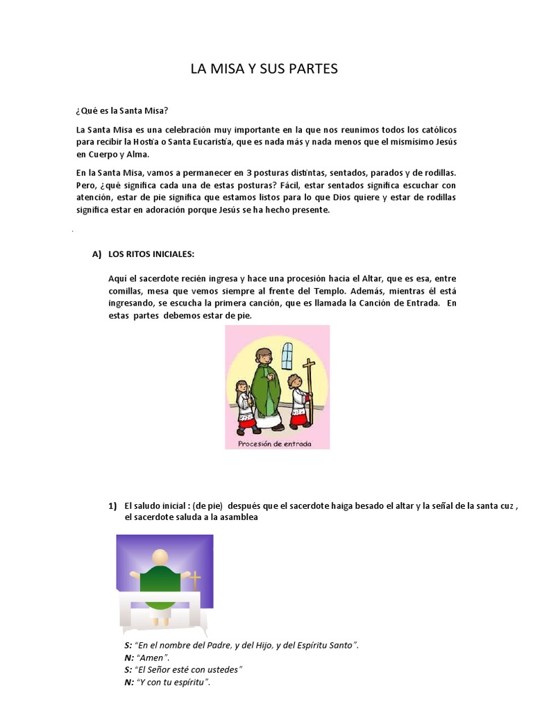 La Misa y Sus Partes PDF | PDF | Misa (liturgia) | eucaristía