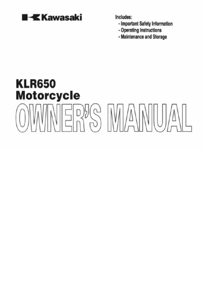Manual de Usuario Kawasaki KLR650 (143 Páginas) | PDF