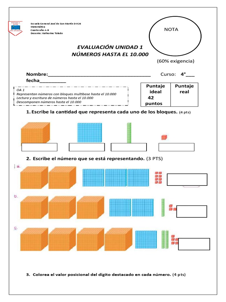 Ev. Mat 4° n1 | PDF