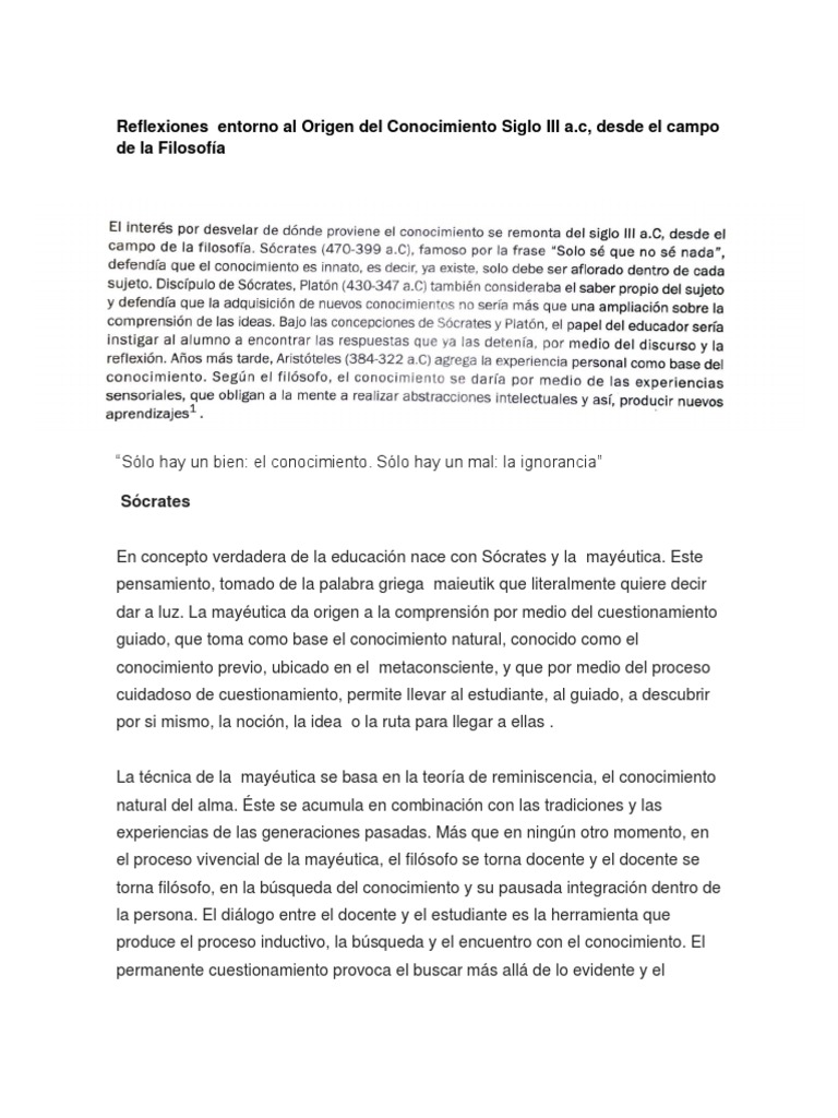 Filosofía De La Educación Socrates Platón Y Aristóteles Pdf
