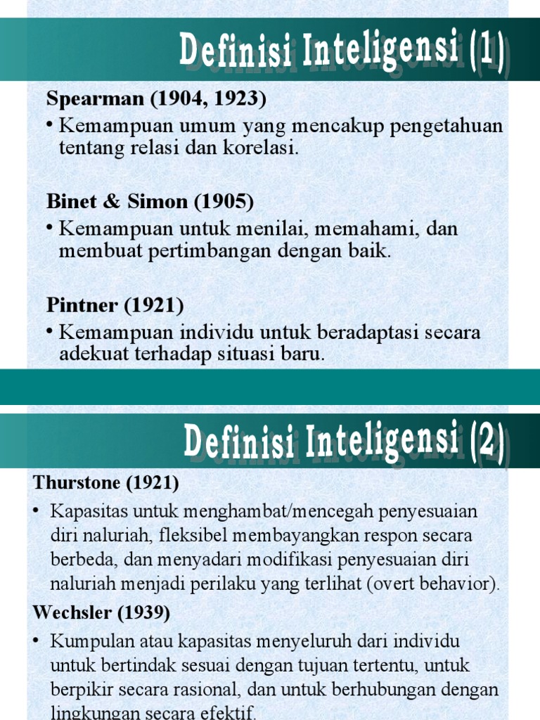Definisi Intelegensi | PDF