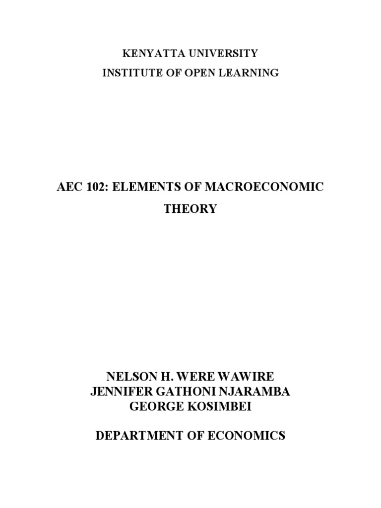 Eet 101 Short Notes-Macroeconomic Theory | PDF | Macroeconomics | Economics