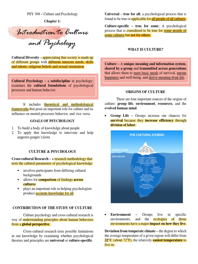 Introduction to Cultural Psychology | PDF | Social Science
