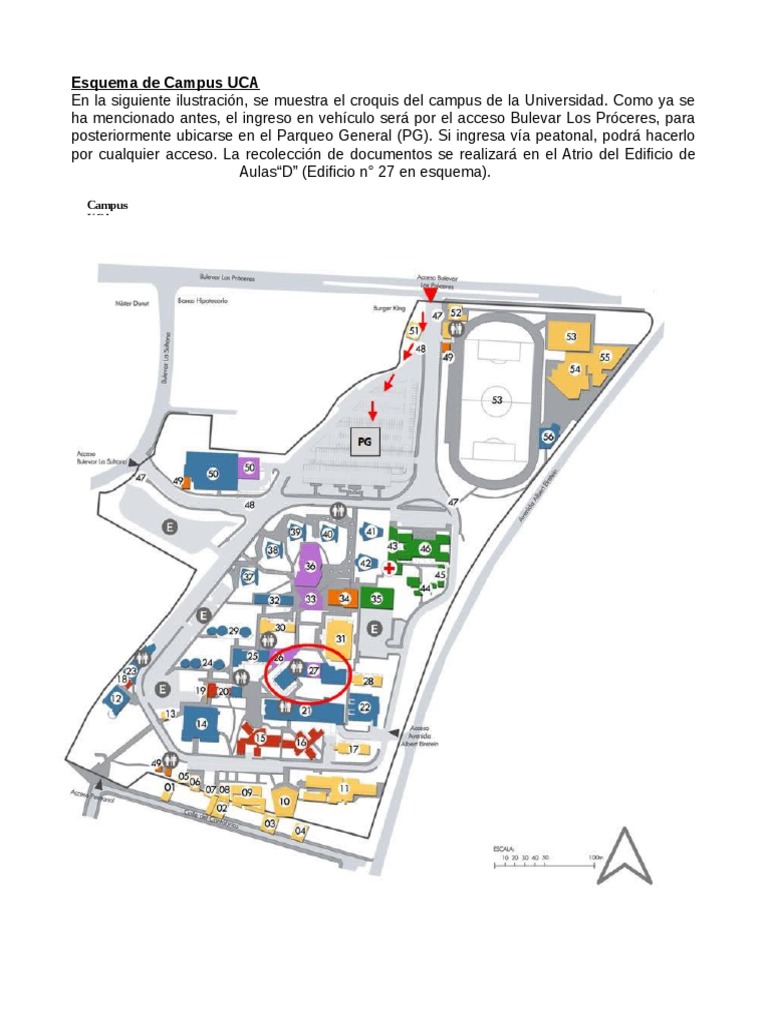 Croquis y Accesos del Campus UCA | PDF