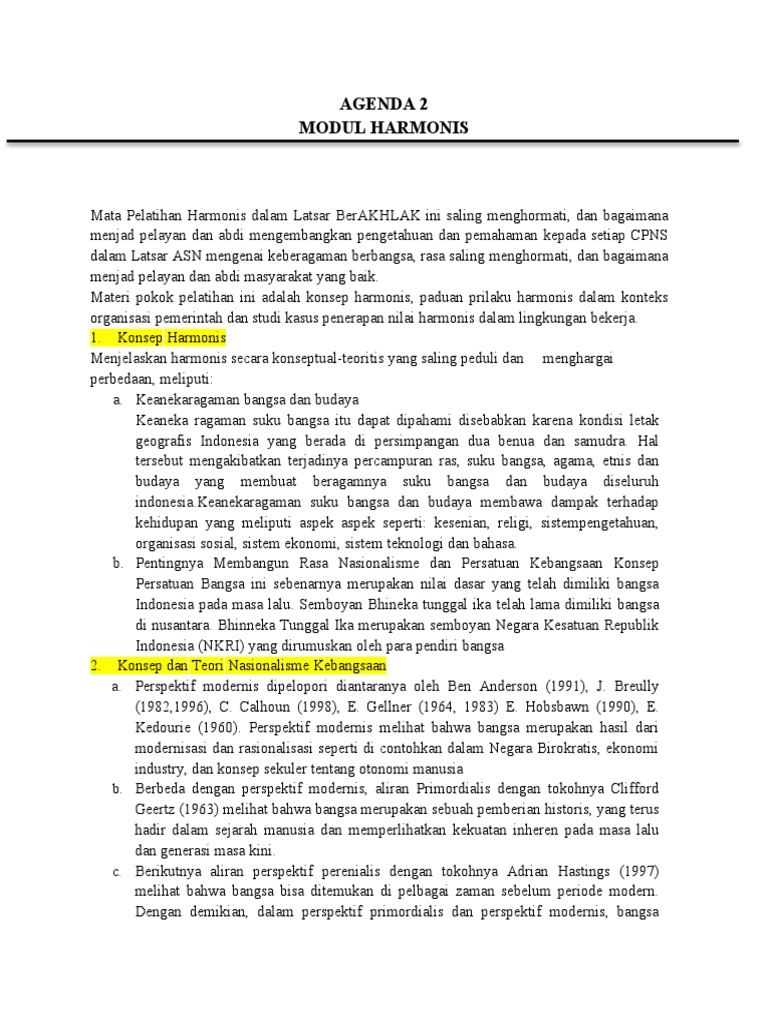 Pelatihan Harmonis ASN: Konsep dan Etika | PDF