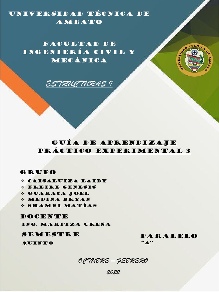 GUIA APE 3 - ESTRUCTURAS I (1) (Recuperado automáticamente).pdf | PDF | Viga (Estructura) | Rigidez