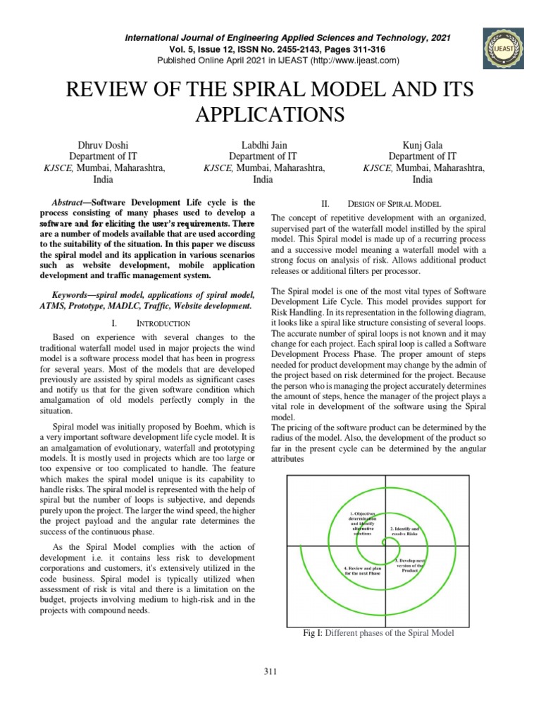 Review Of The Spiral Model And Its Applications Pdf Pdf Prototype Simulation