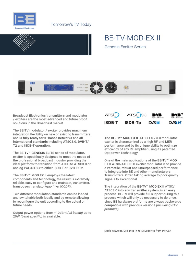 BE Genesis Exciter | PDF | Transmitter | Information And Communications Technology