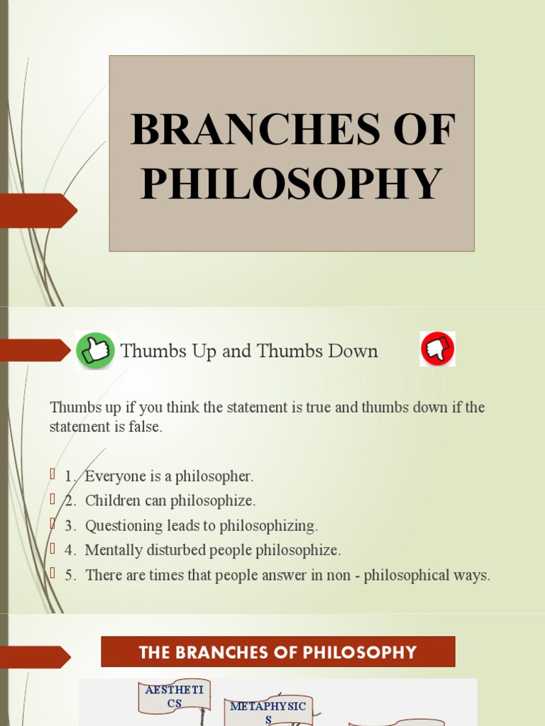 Week 1.B - Branches of Philo | PDF | Reality | Metaphysics