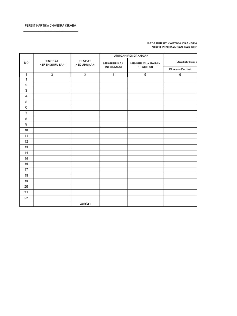 terbaru Data panjang Seksi Penred ta. 2022 (sesuai DP) | PDF