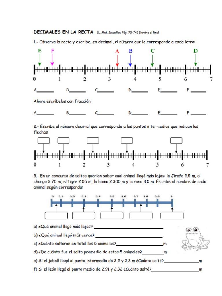 Decimales en La Recta | PDF