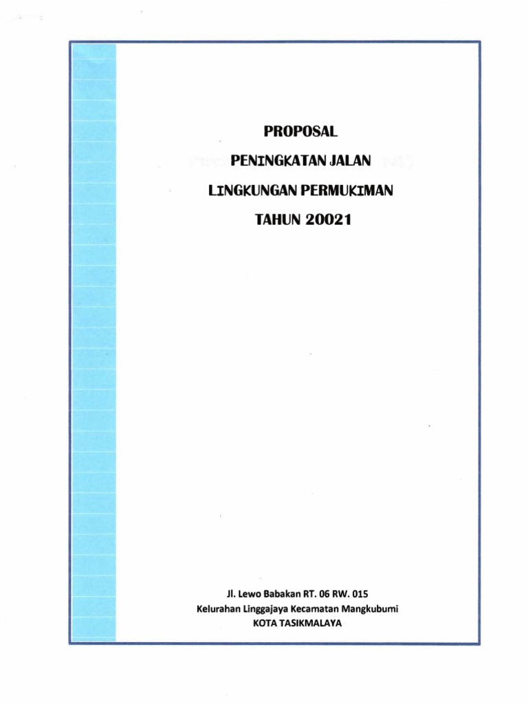 Proposal Peningkatan Jalan Lingkungan | PDF