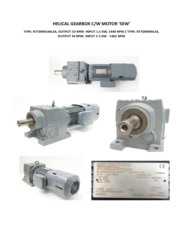 Helical Gearbox Sew R77 - Airlock Kernel | PDF