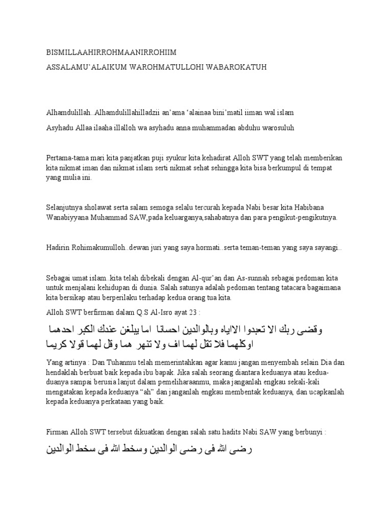 Pidato Birrul Walidain 23 | PDF