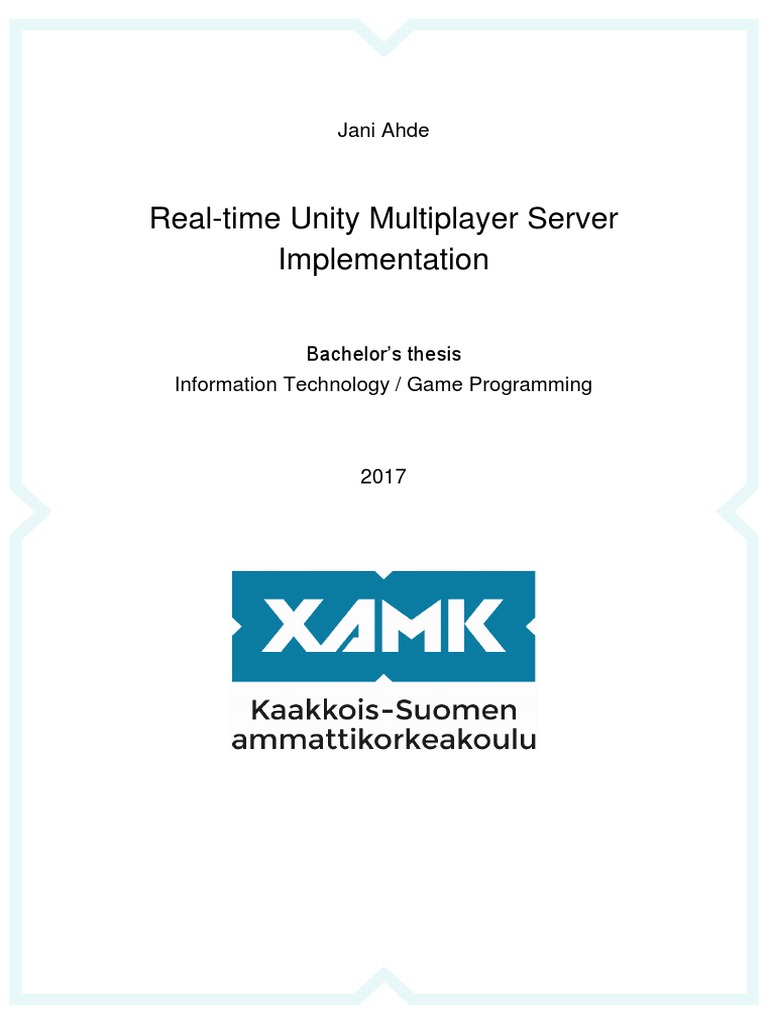 Unity Realtime Multiplayer Implementation Pdf