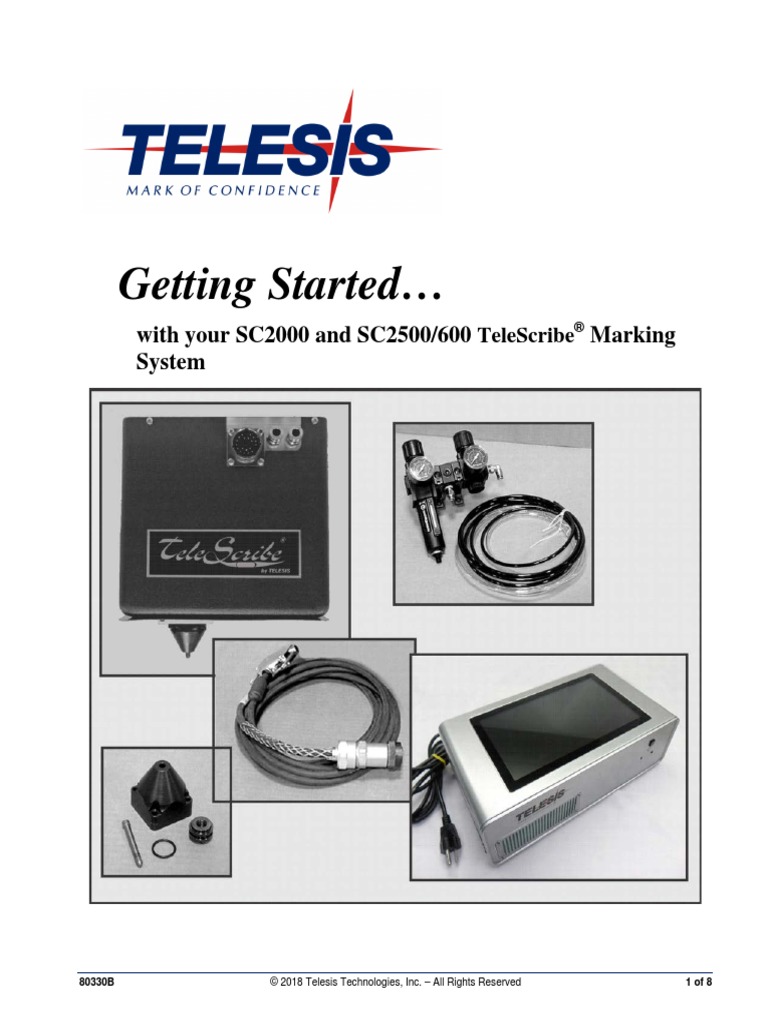 Getting Started : With Your SC2000 and SC2500/600 Marking System | PDF ...