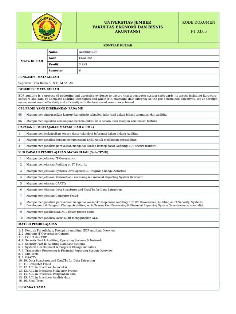 EDP Auditing Course Overview | PDF | Audit | Information Management
