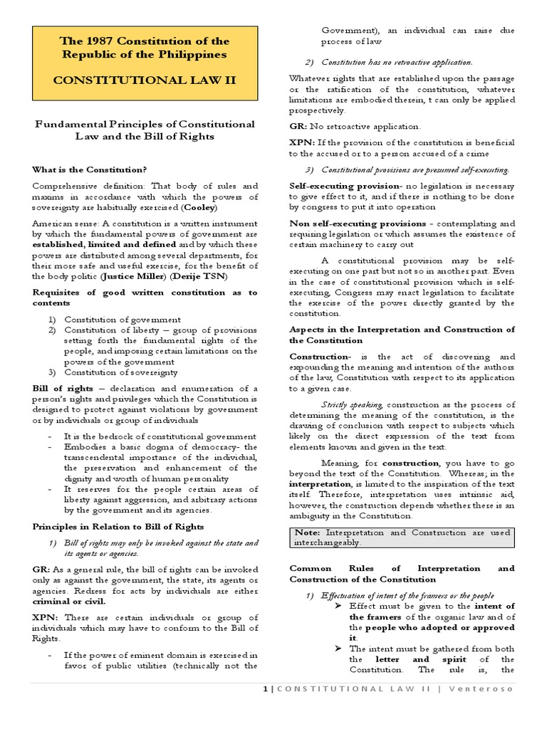 CONSTI II Reviewer Venteroso | PDF