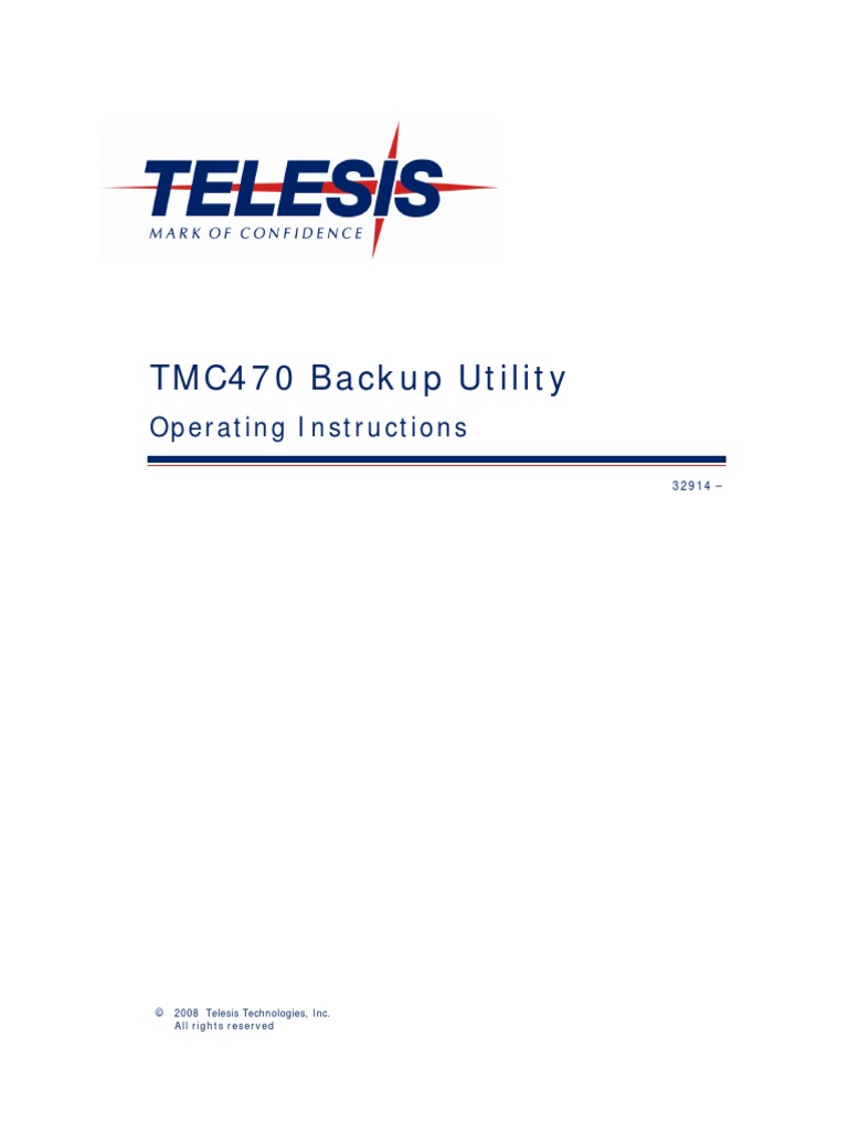 TMC470 Backup Utility: Operating Instructions | PDF | Computer File ...