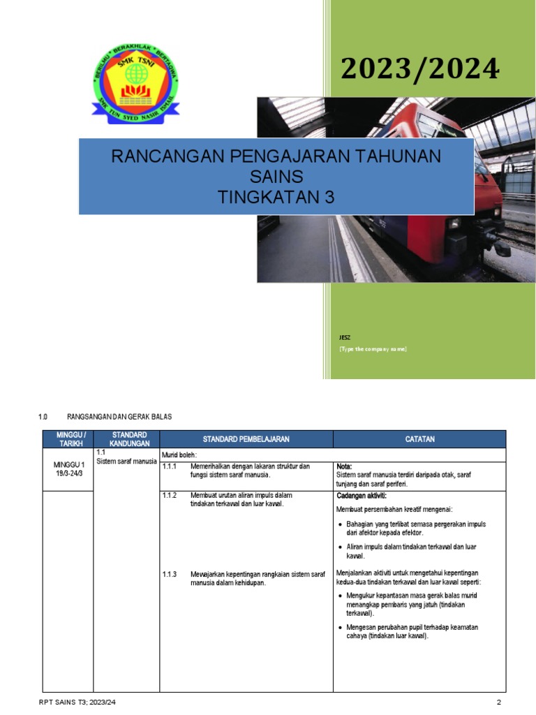 Ringkasan RPT Sains T3 232411 | PDF