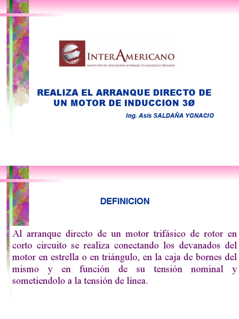Arranque Directo de Motor Trifasico | PDF | Motor eléctrico | Relé