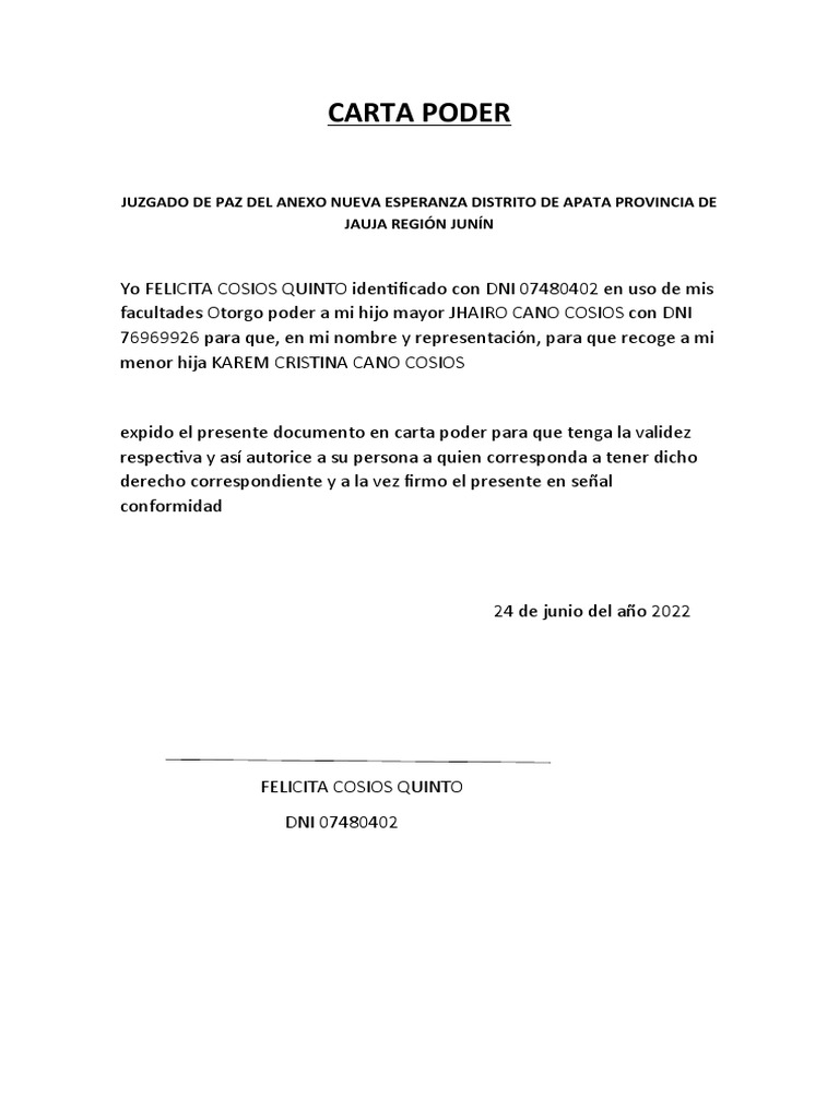 CARTA PODER.docx | PDF