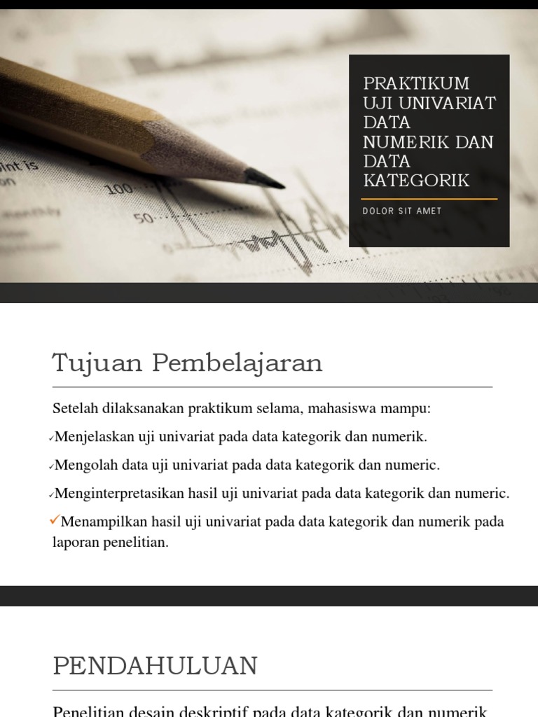 Praktikum Uji Univariat Data Numerik Dan Data Kategorik | PDF