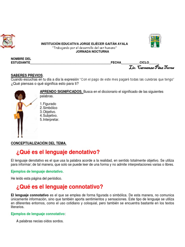 8. LENGUAJE CONNOTATIVO Y DENOTATIVO | PDF