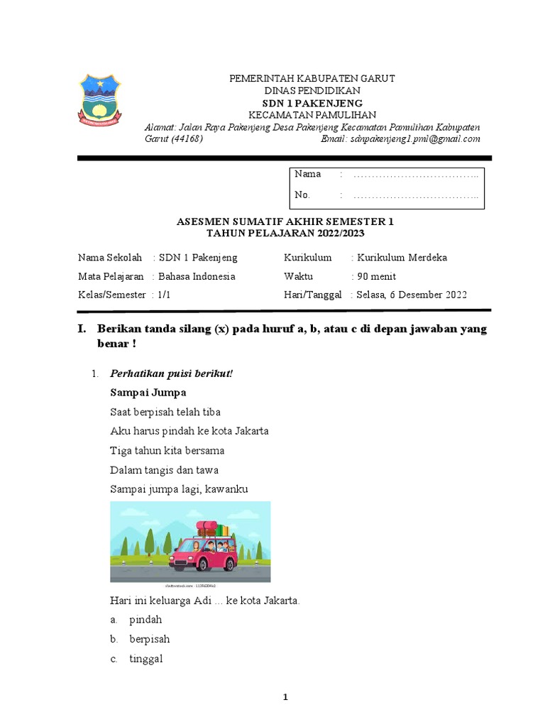 Bahasa Indonesia Kelas 2 | PDF