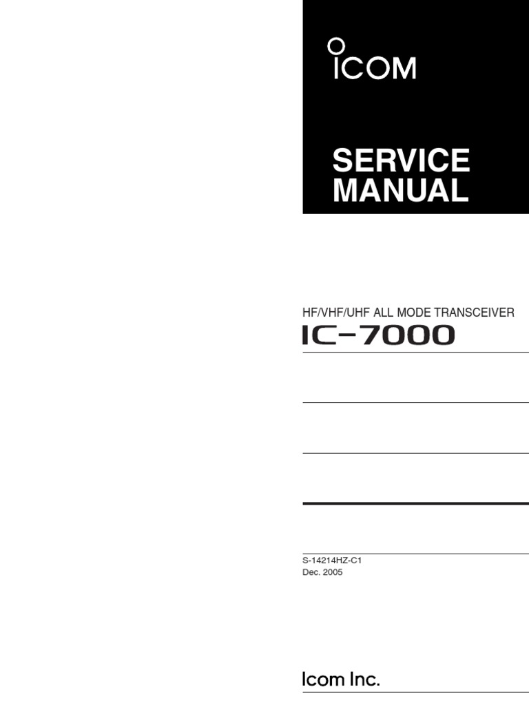 Icom IC 7000 Service ID3231 | PDF | Electromagnetic Radiation ...
