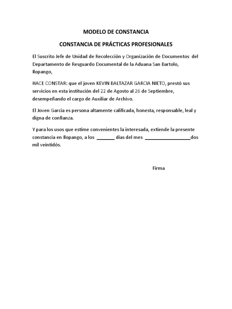 Modelo de Constancia | PDF