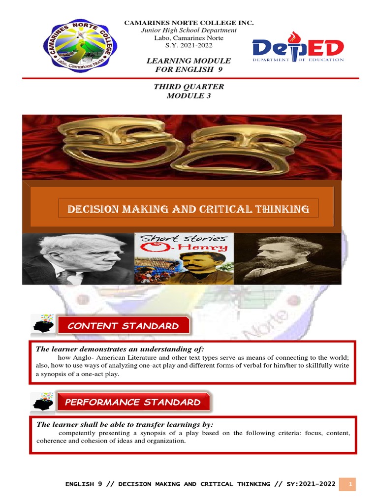 English 9 Module Q3 Sy 2021-22 PDF | PDF | Linguistics | Cognitive Science