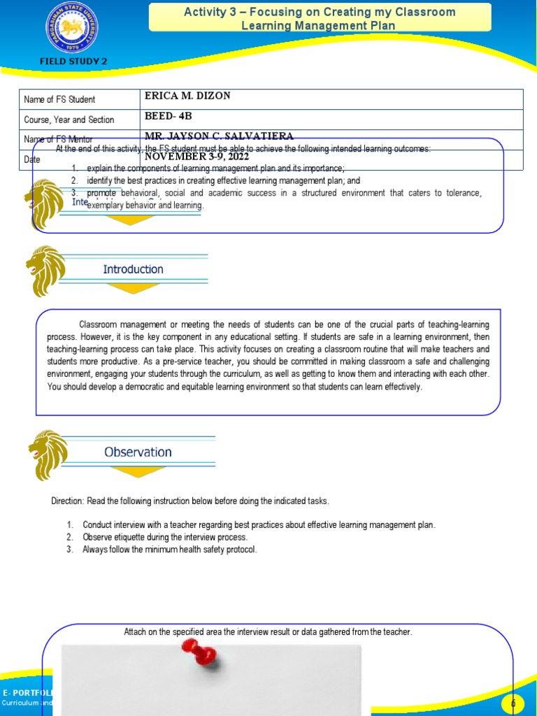 FS-2-Activity-3 Erica M. Dizon | PDF | Classroom Management | Teachers