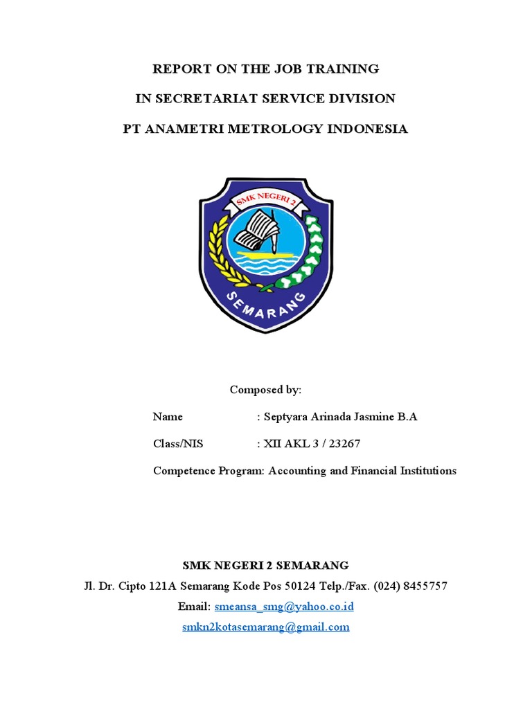 Report On The Job Training Pdf Metrology Calibration