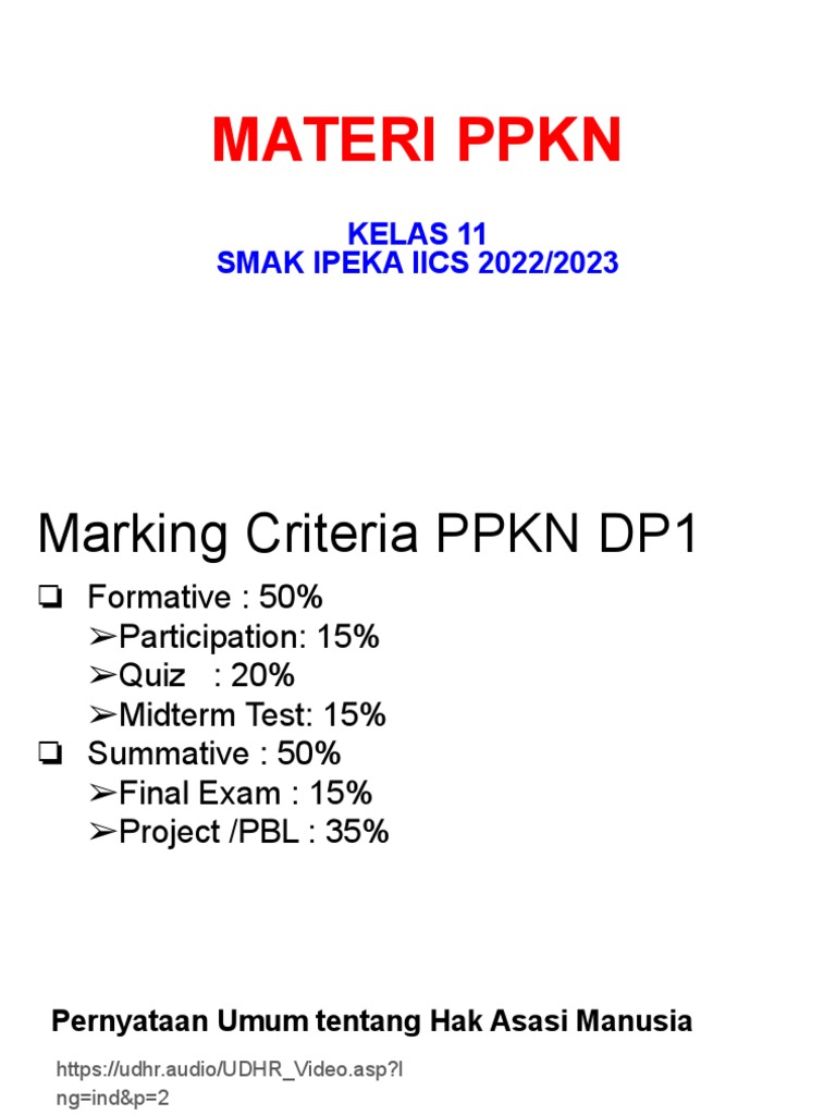 BAB 1 PPKN - Kelas 11DP-1 | PDF