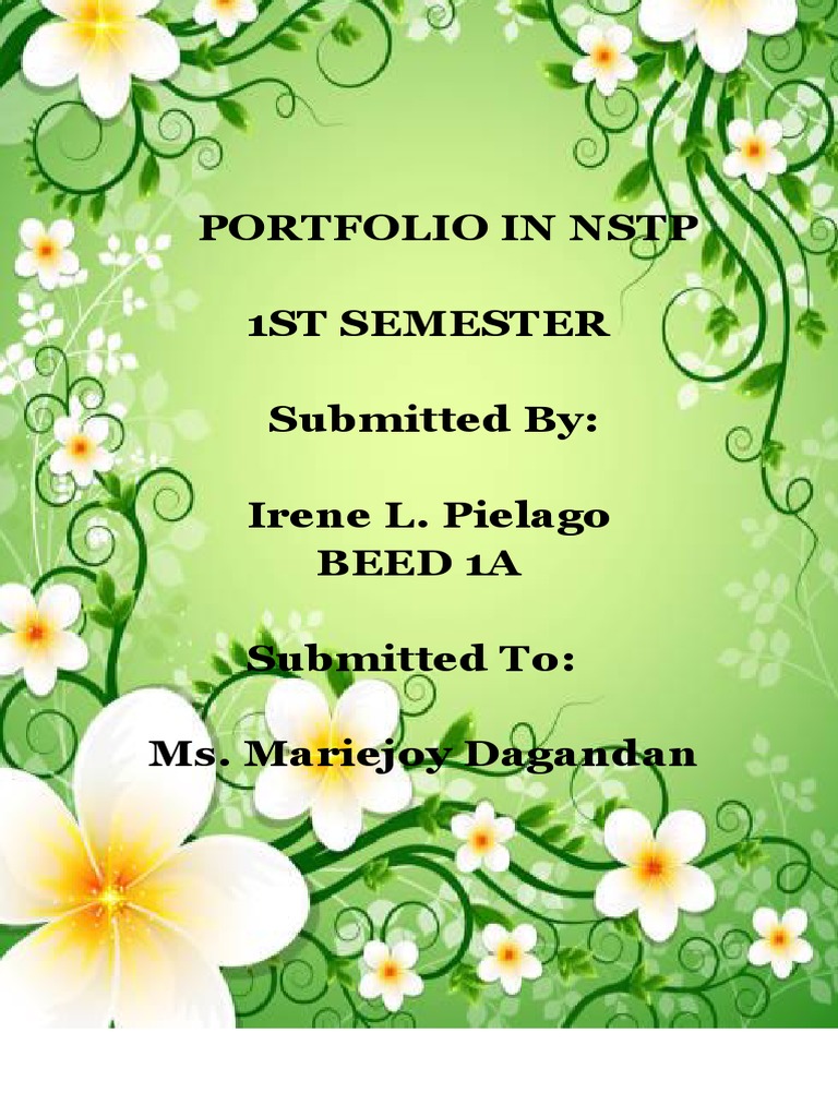 Portfolio in NSTP | PDF | Schools | Entrepreneurship