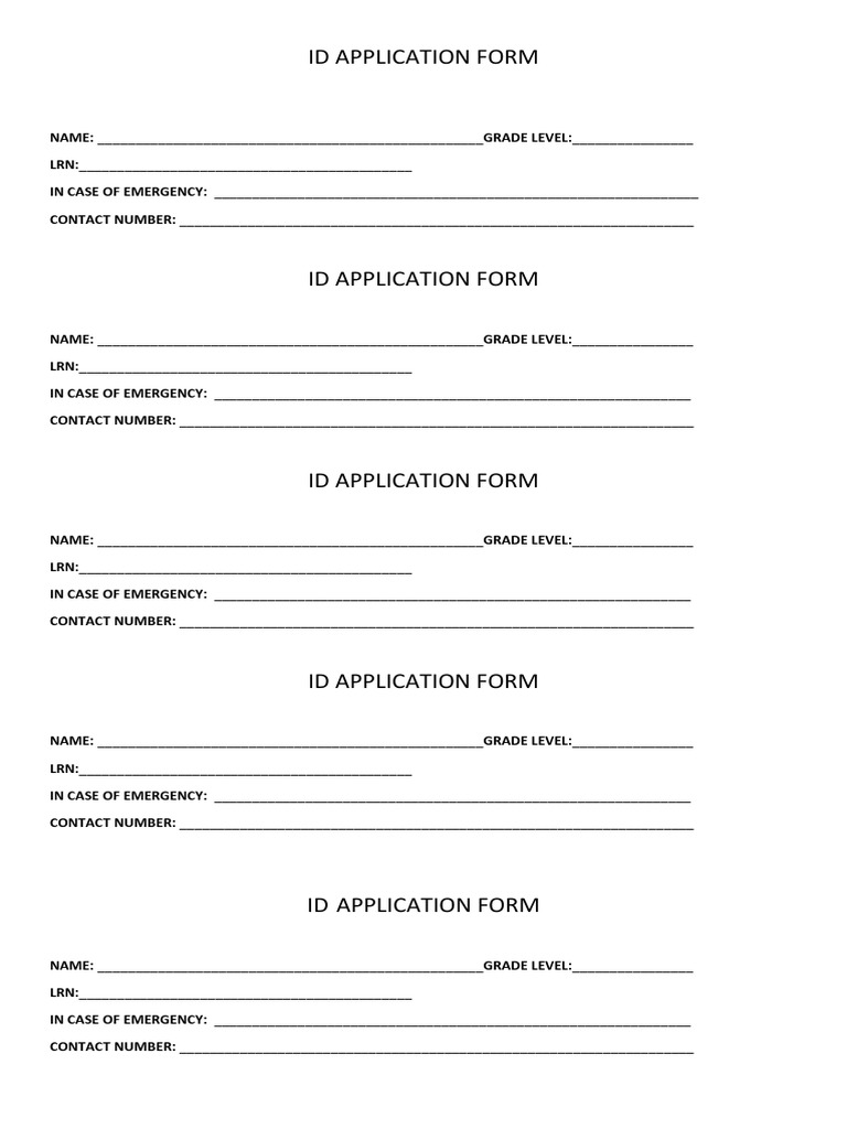 Id Application Form | PDF