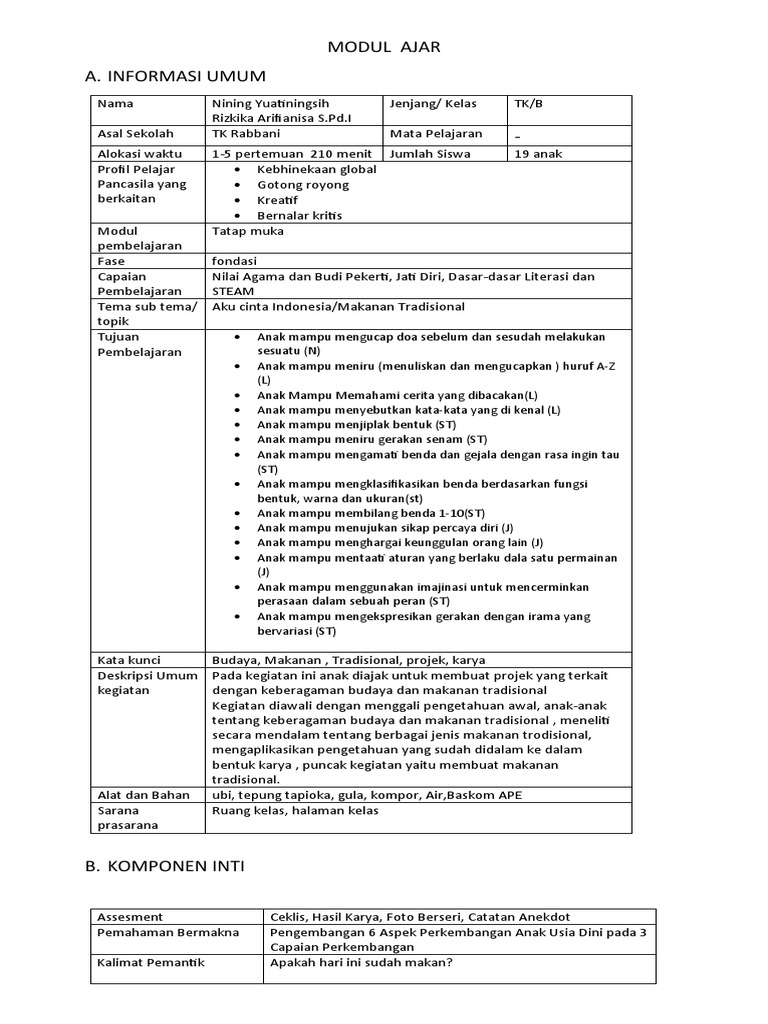 MODUL AJAR Uji Coba | PDF