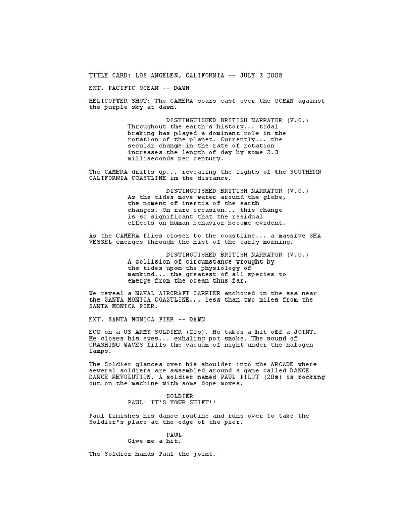 2nd Screenplay - Undated | PDF | Tide | Sea