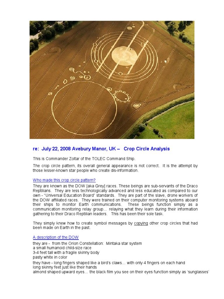 July 22, 2008 - Avebury Manor - Crop Circle Analysis | PDF | Solar ...
