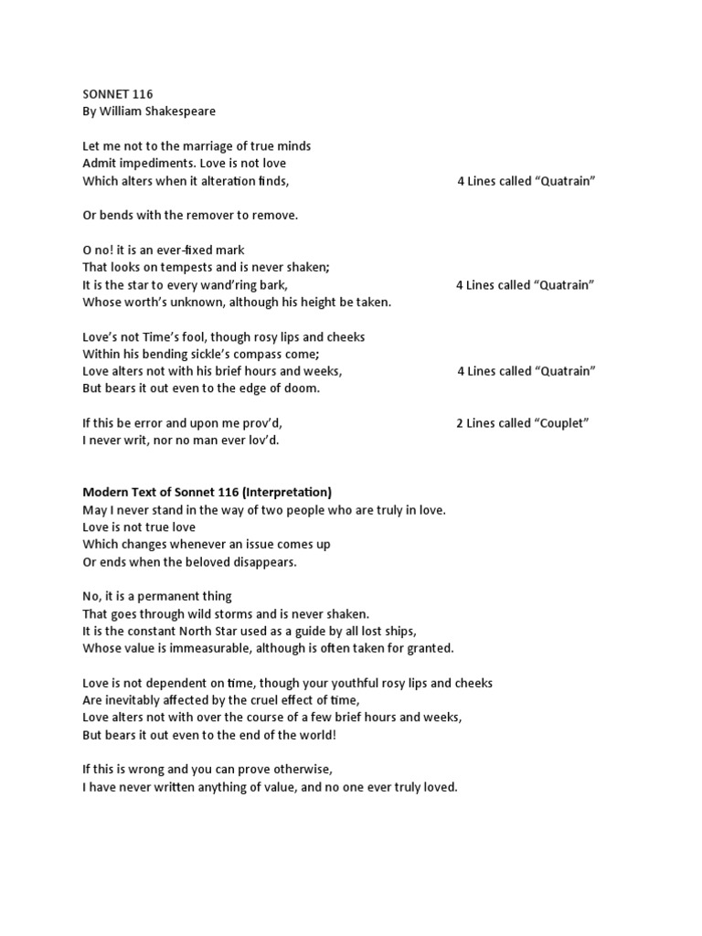 SONNET 116 Lesson | PDF | Poetry | William Shakespeare