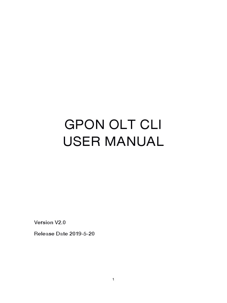 GPON OLT CLI User Manual - V2.0-F PDF | PDF | Ip Address | Command Line Interface