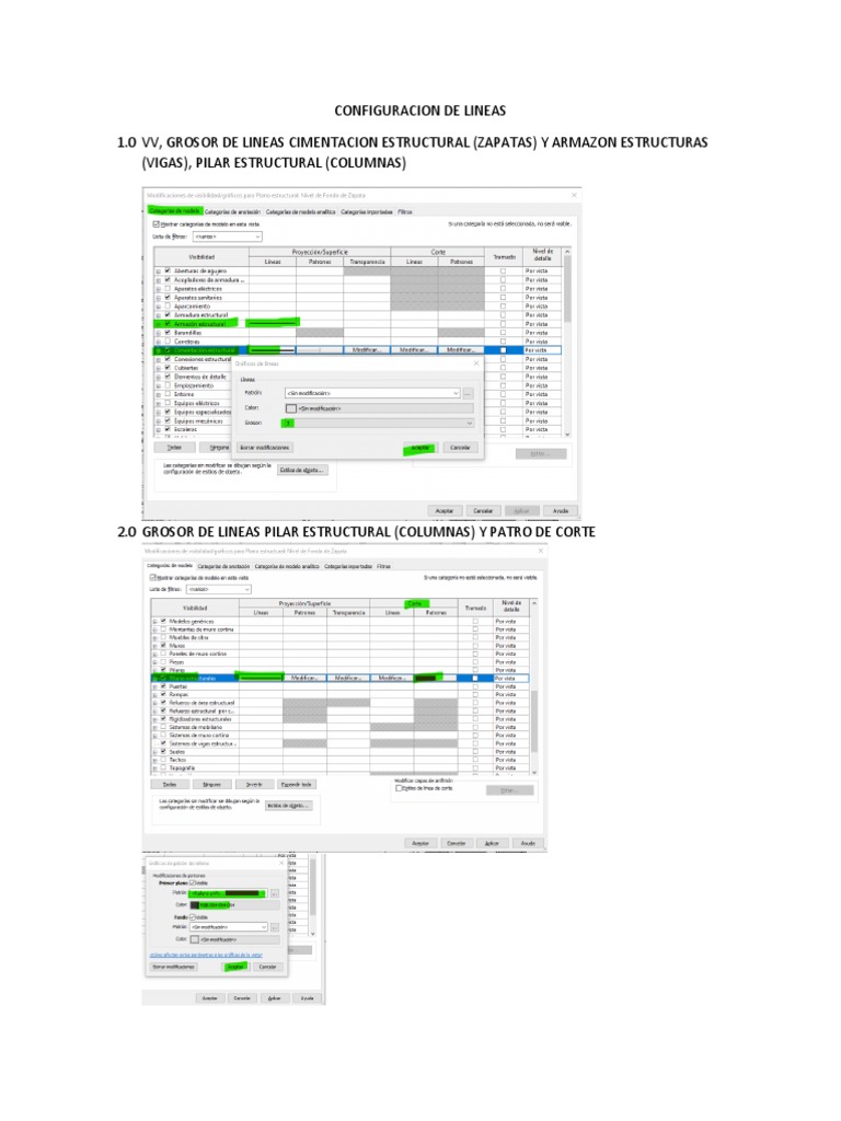 Configuracion de Lineas y Etiquetas Rvt-Estruc | PDF